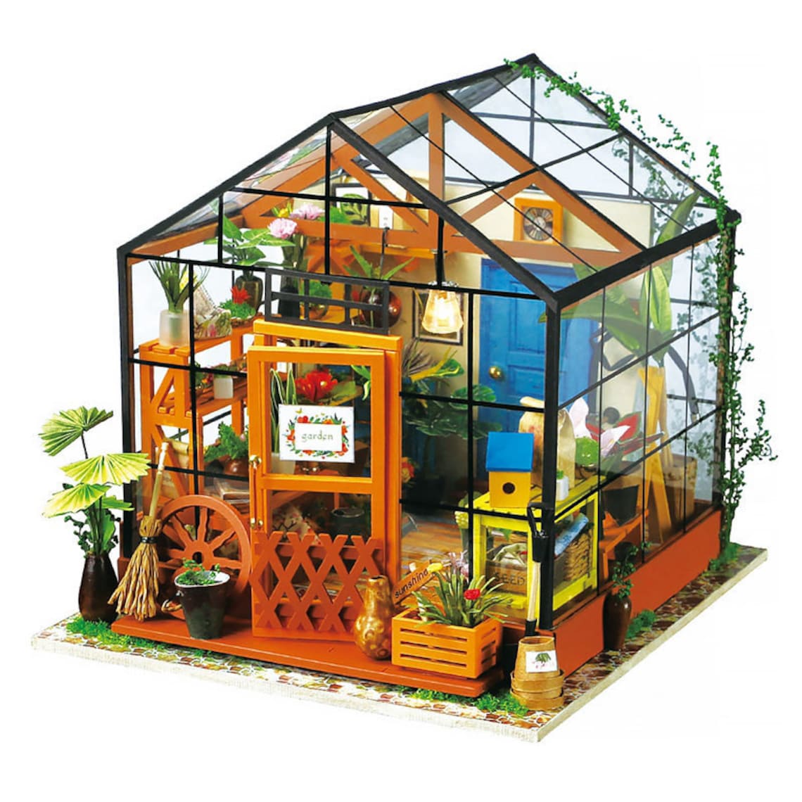 Build Your Own Greenhouse, Doll House DIY Kit, Model Set, Miniature ...