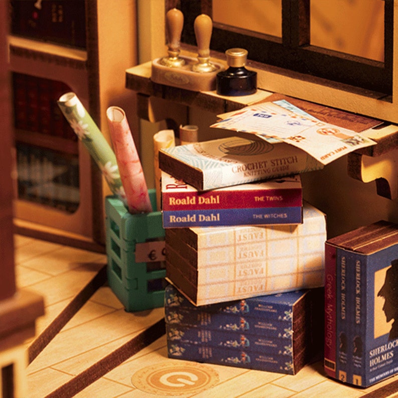 Build Your Own Bookstore, Doll House DIY Kit, Model Set, Miniature ...