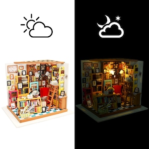 Build Your Own Library, Doll House DIY Kit, Model Set, Miniature ...