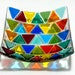 Rainbow Triangles Fused Glass Plate, Rainbow Colors Fused Glass Art ...