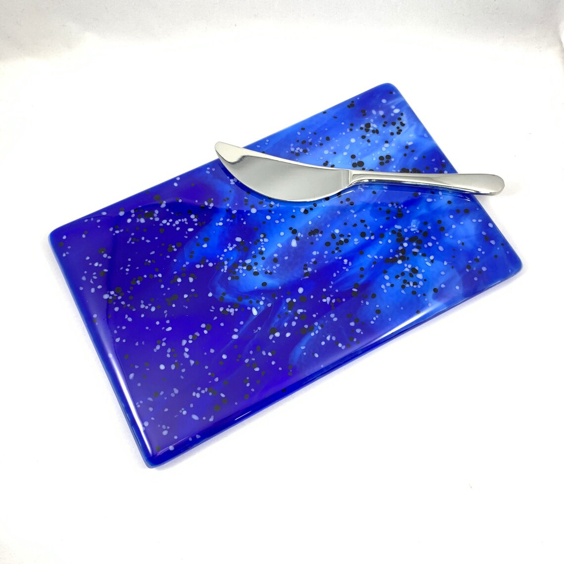 Starry Night Fused Glass Cheese Board and Cracker Tray | Etsy