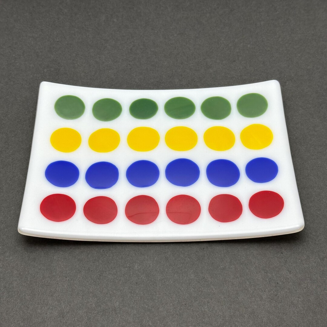 Fused Glass Circles Platter, Primary Colors Plate, Serving Platter ...
