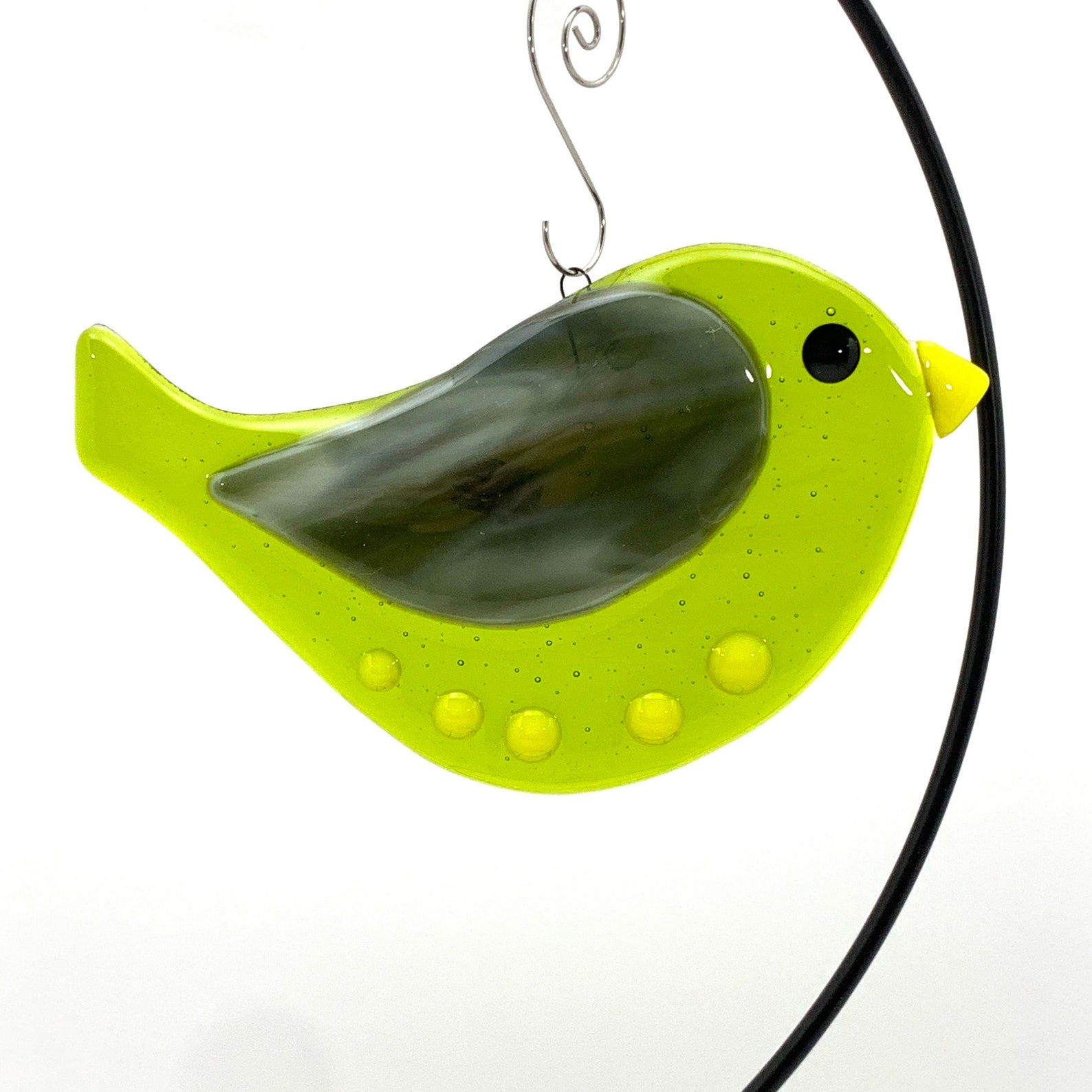 Fused Glass Bird Suncatcher, Handmade Art Glass Christmas Ornament - Etsy
