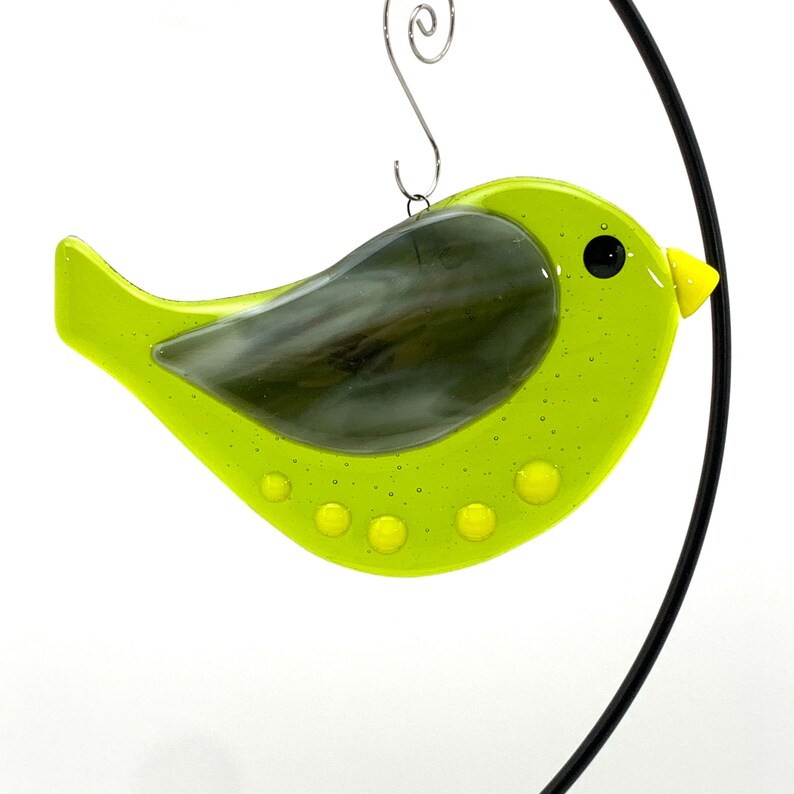 Fused Glass Bird Suncatcher, Ornament, Art Glass Bird Christmas ...