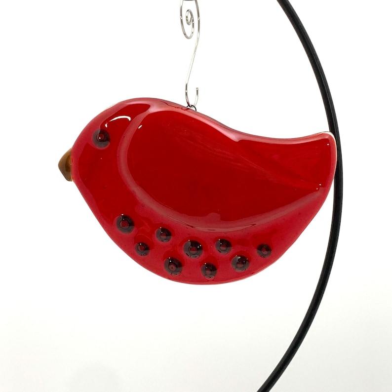Fused Glass Bird Suncatcher, Ornament, Art Glass Bird Christmas ...