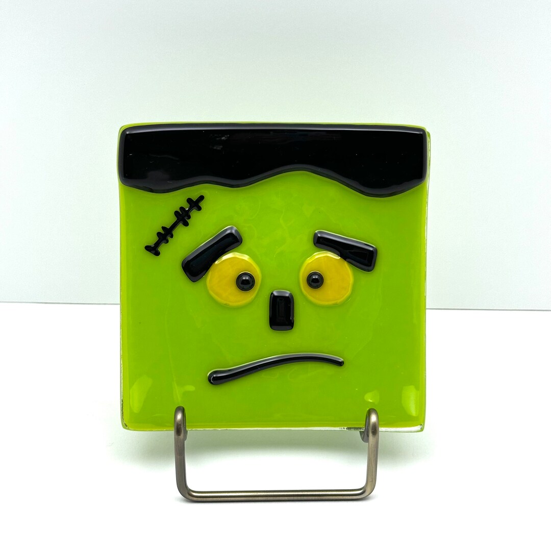 Frankenstein Fused Glass Plate, Trinket Dish, Candy Dish, Fall Decor ...