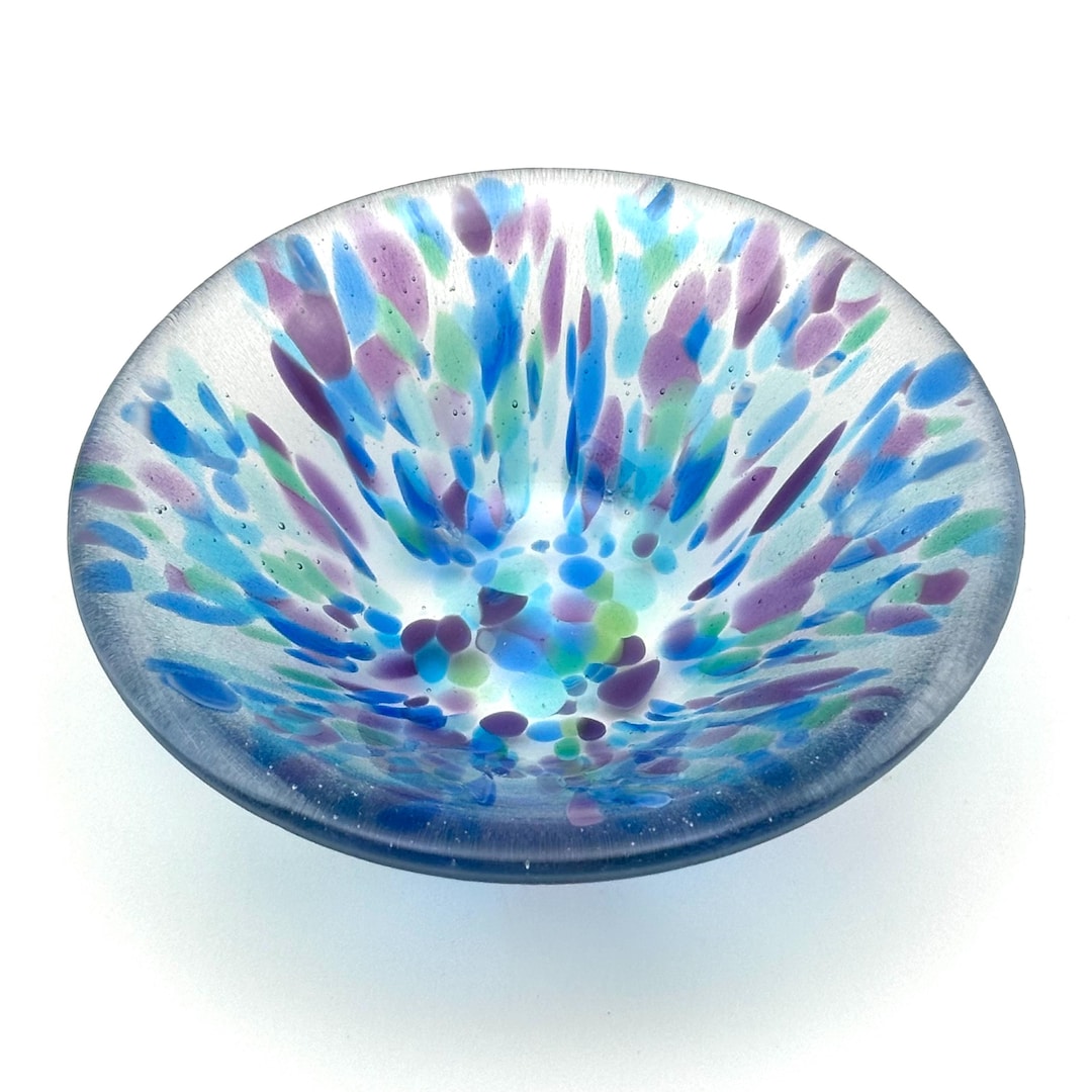 Watercolor Fused Glass Pastel Bowls, Spring Themed Bowls, Fused Glass ...