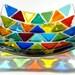 Rainbow Triangles Fused Glass Plate, Rainbow Colors Fused Glass Art ...
