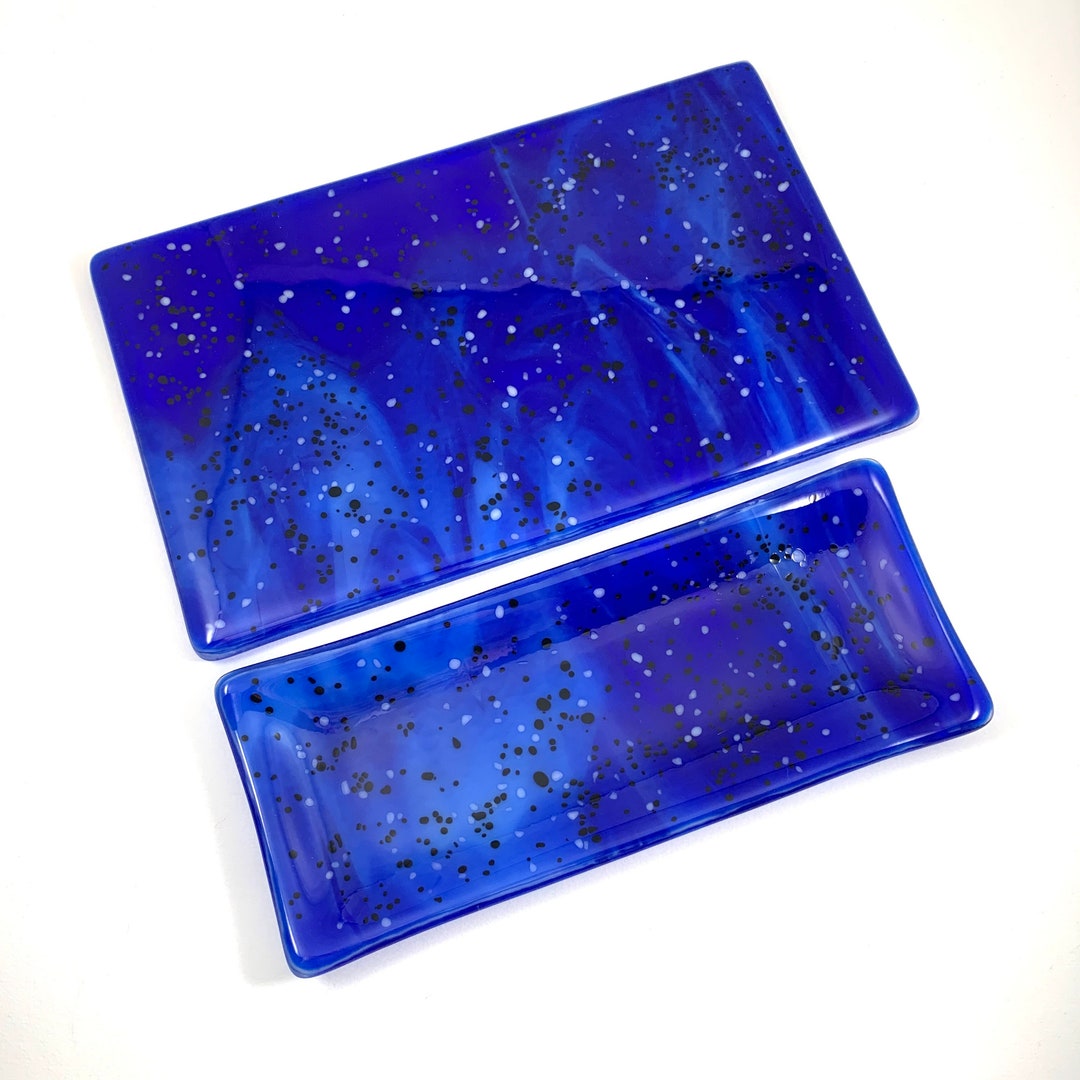 Starry Night Fused Glass Cheese Board With Knife, Charcuterie Tray Set, Cracker, Trinket Dish - Etsy