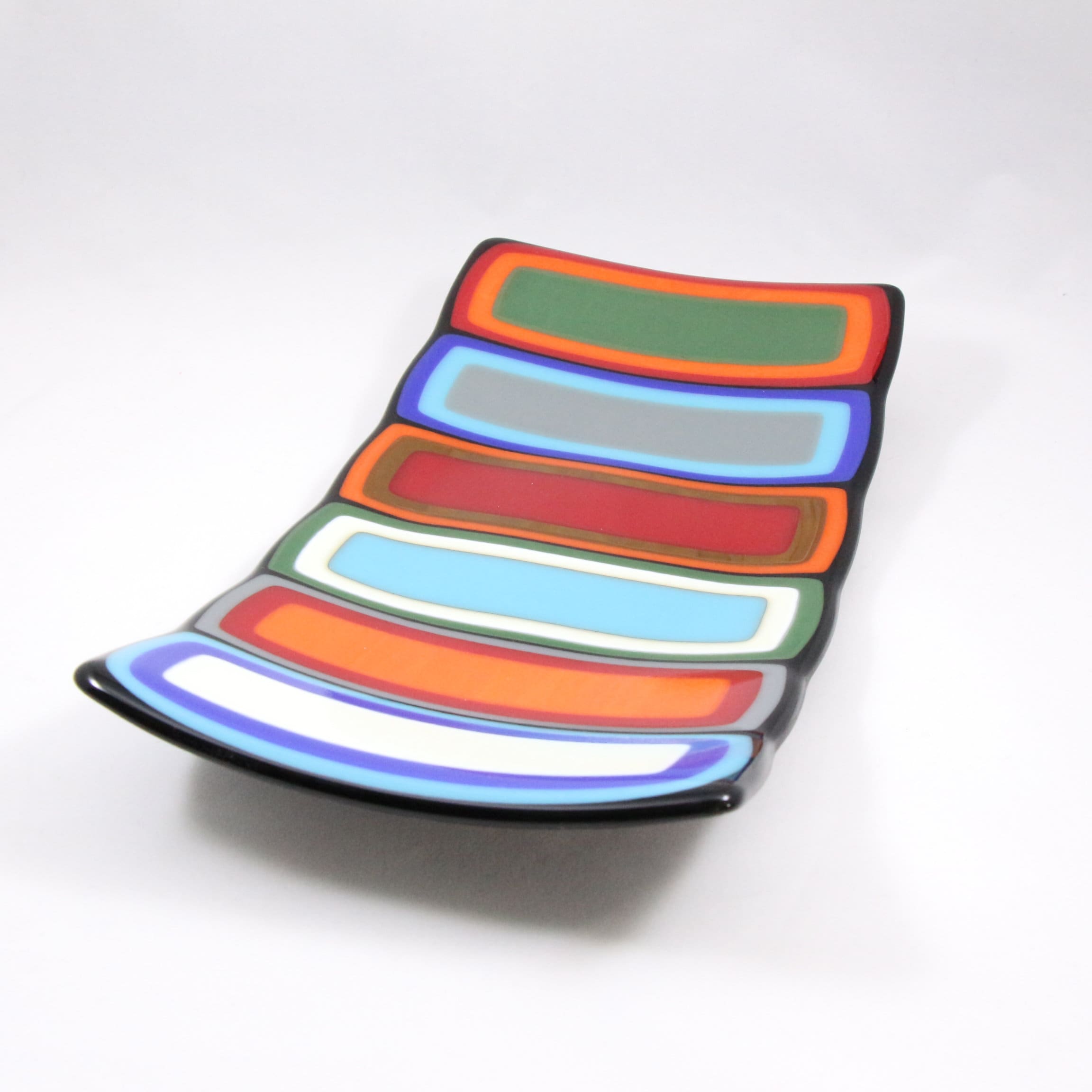 Colorful Layered Rectangles Platter Fused Glass Plate - Etsy UK