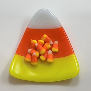 Candy Corn Candy Dish, Fused Glass Candy Dish Fall Decor - Etsy