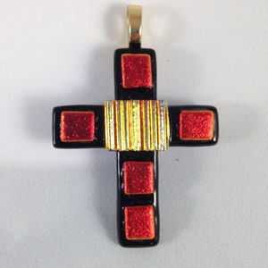 Dichroic Glass Cross Large Cross Necklace Dichroic Glass | Etsy