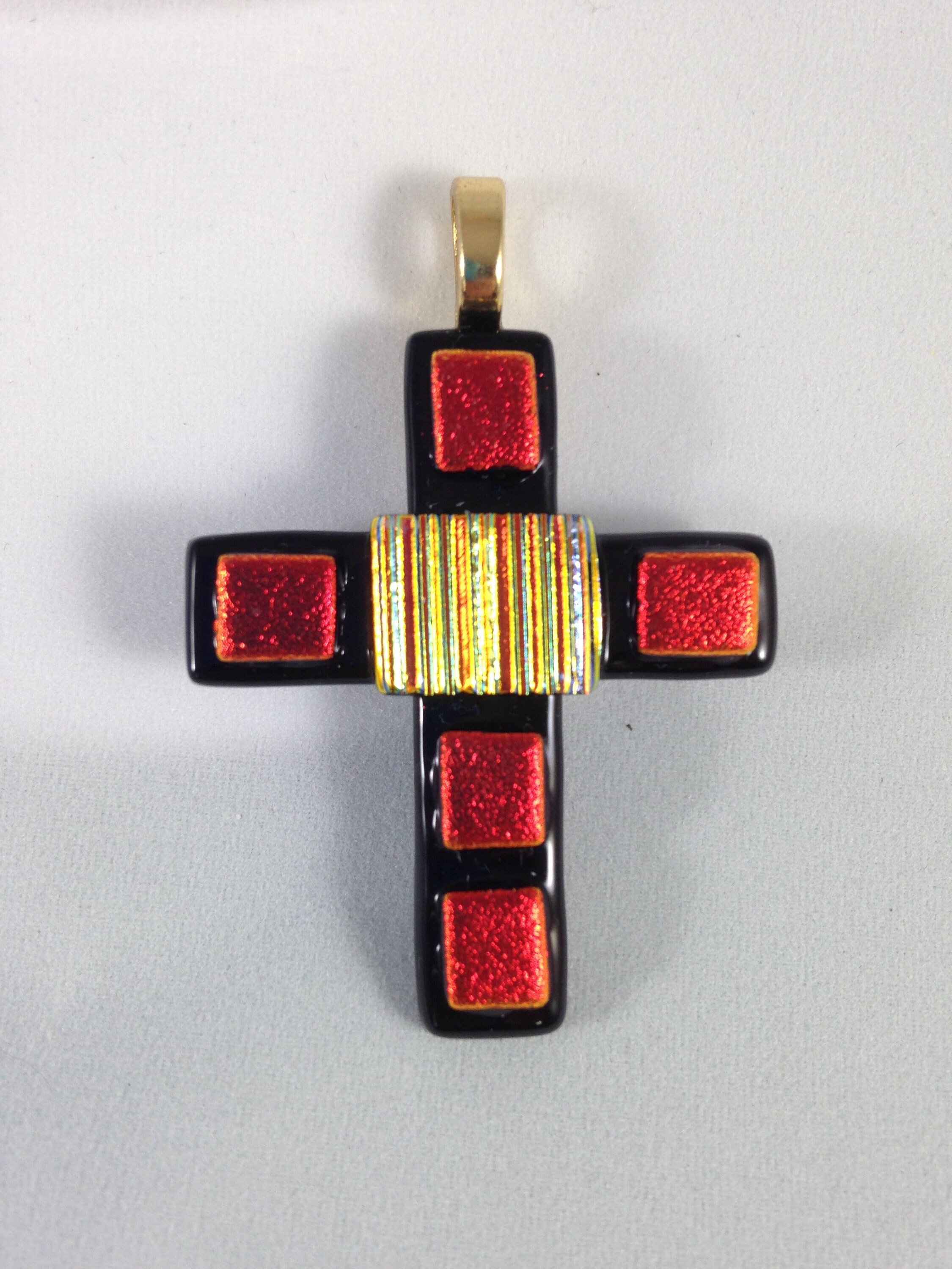 Dichroic Glass Cross Large Cross Necklace Dichroic Glass | Etsy