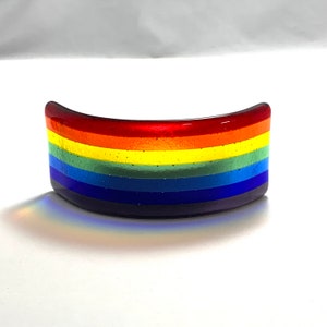 Custom CREMAINS Fused Glass Rainbow Bridge, Small Memorial Rainbow ...