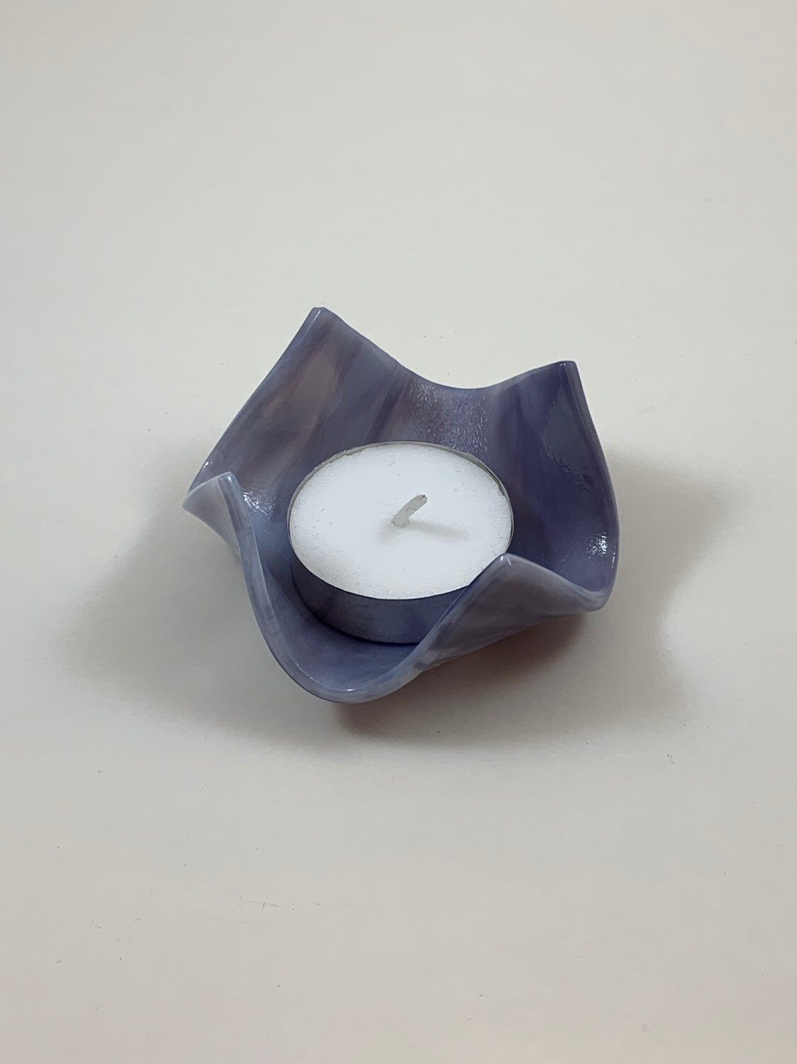 Fused Glass Tea Light Holder Multicolored Candle Holder | Etsy