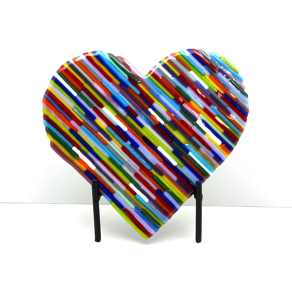 Fused Glass Heart Etsy