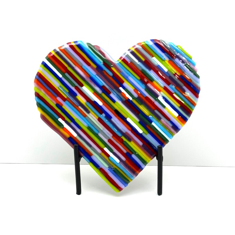 Fused Glass Hearts - Etsy