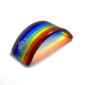 Custom CREMAINS Fused Glass Rainbow Bridge, Small Memorial Rainbow ...