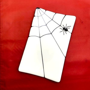 Fused Glass Spider Web Platter, Halloween Decor, Glass Spider Plate ...
