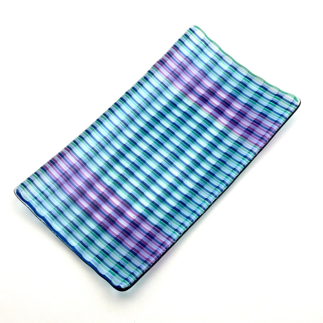 Fused Glass Optical Illusion Tray, Fused Glass Plate, Art Glass Decor ...