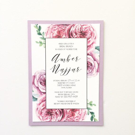 Custom Made Bridal Shower Invitation | Etsy