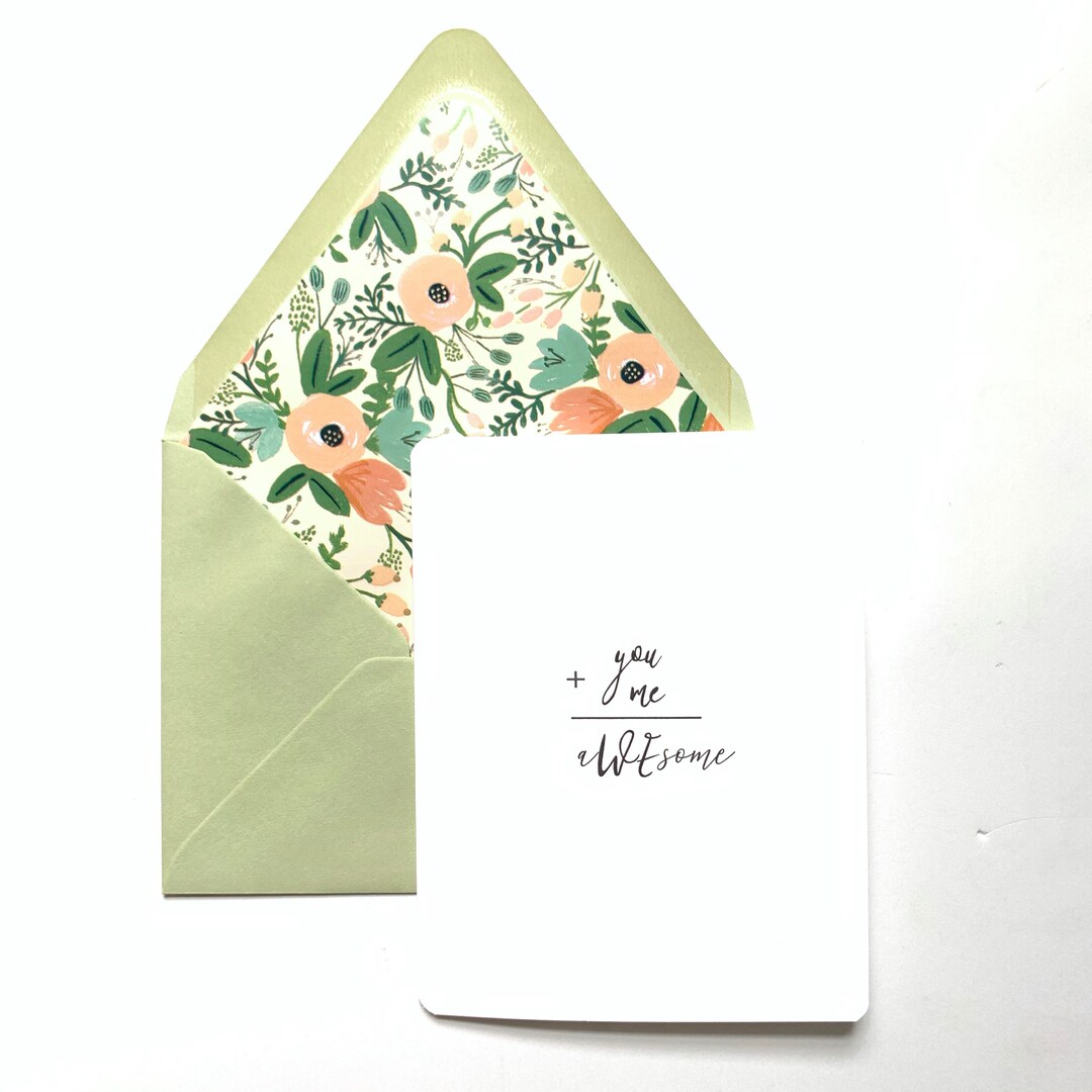 You & Me = Awesome Card - Etsy