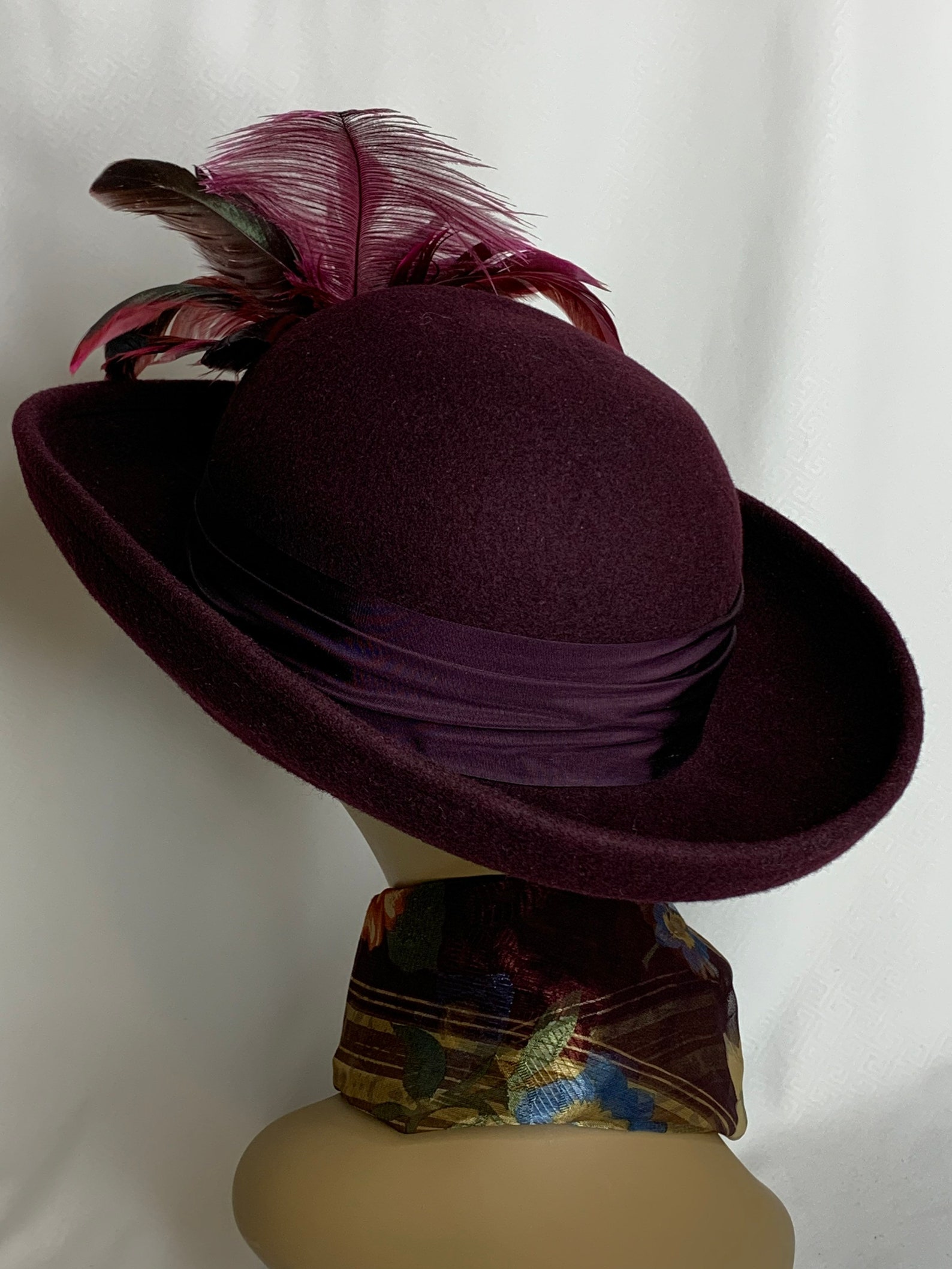 Easter Sunday Custom Plum Burgundy Hat| Black Hat | Derby Hat | Church ...