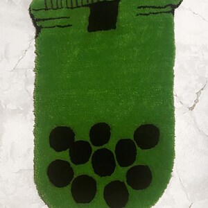 Boba Tea Tufted Rug | Bubble Tea Rug | Green Rug - Etsy