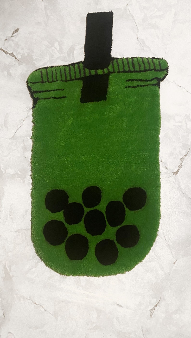Boba Tea Tufted Rug | Bubble Tea Rug | Green Rug - Etsy
