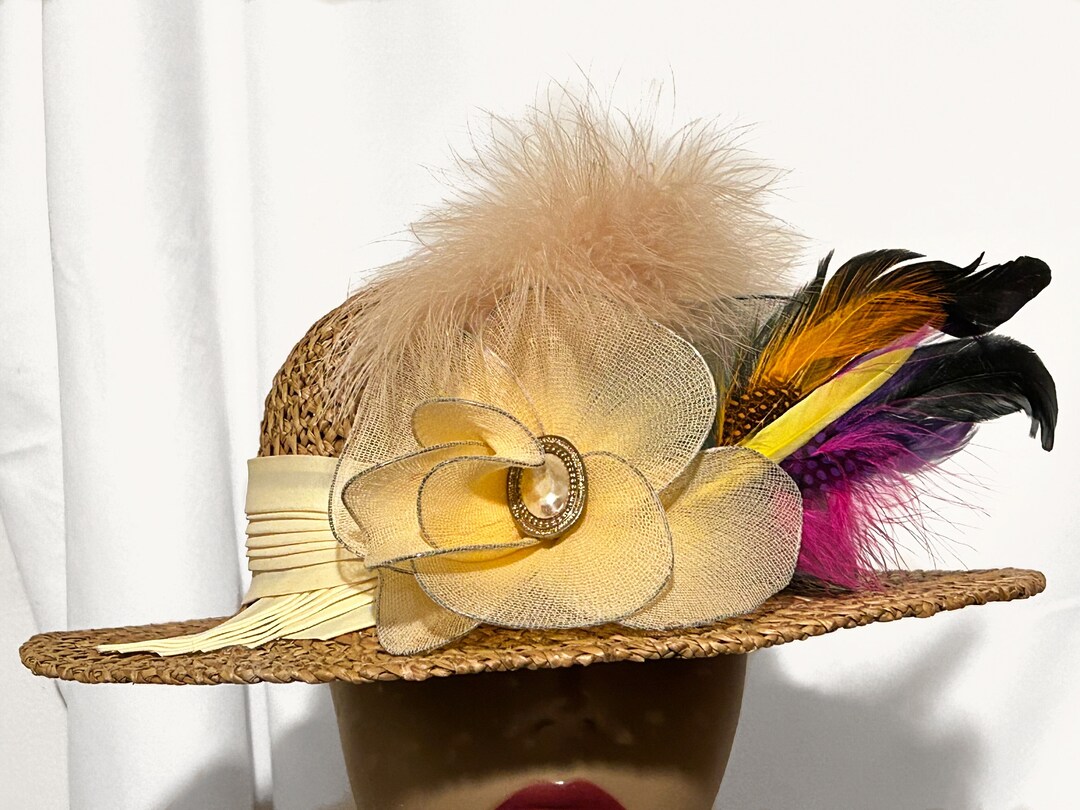 Easter Sunday Custom Hat| Brown | Tan | Straw Hat | Derby| Church Hat ...