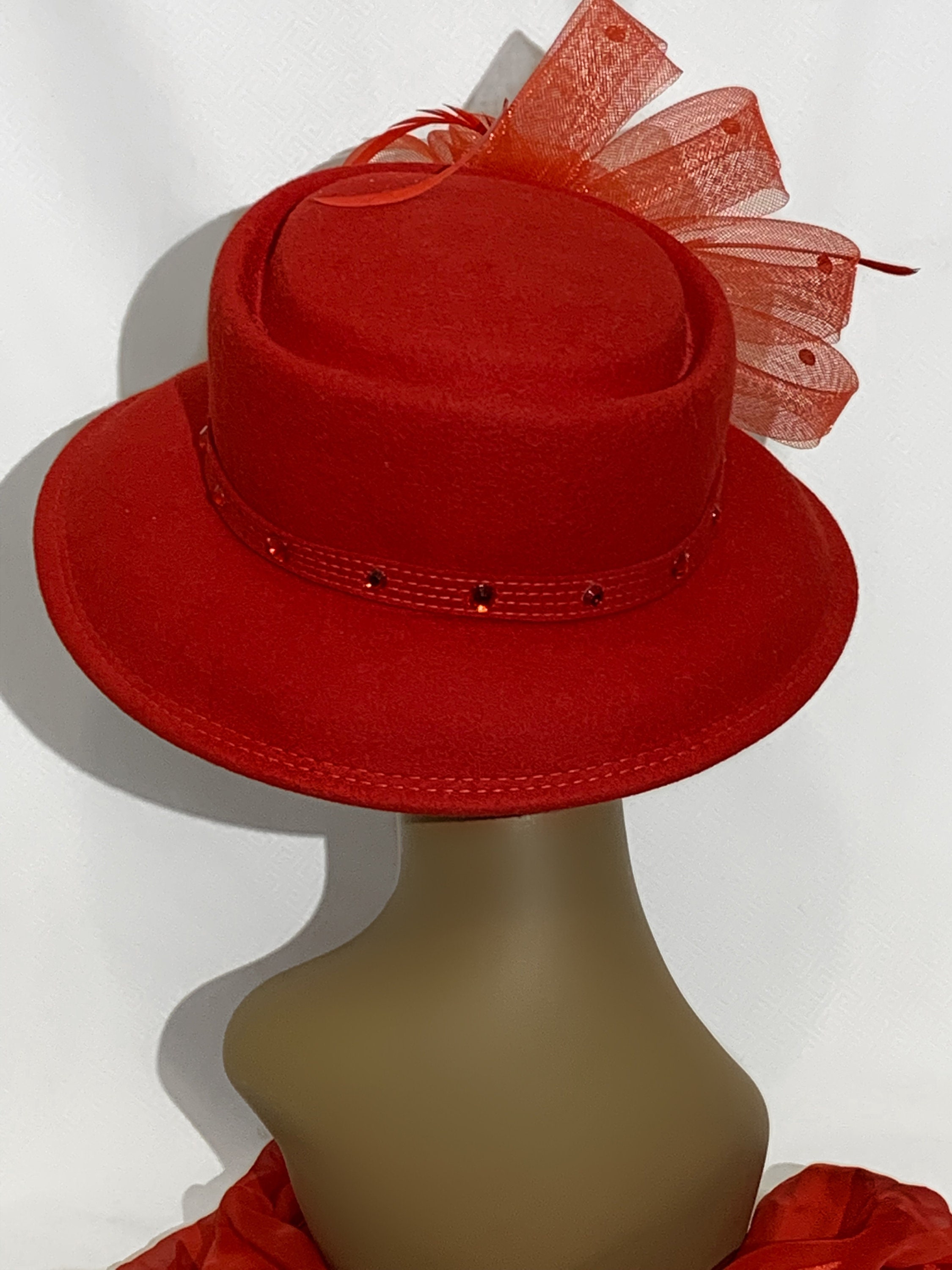 Easter Sunday Custom Hat| Red Hat | Derby| Church Hat| Couture Hat ...