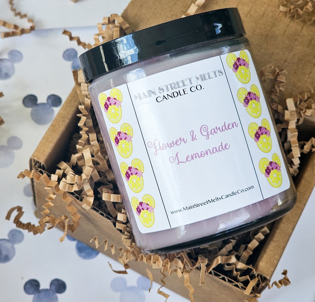 FLOWER & GARDEN LEMONADE Disney Inspired Candle 9oz Jar Natural Soy Wax ...