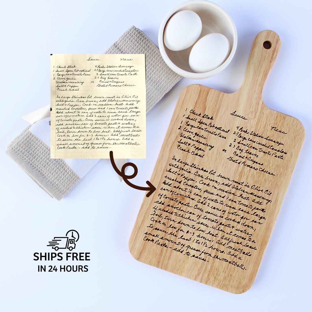Personalized Recipe Cutting Board – Engraved Handwritten Family ...