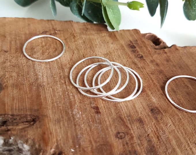 Ultra Thin Ring for Women, Sterling Silver Thin Rings, Everyday Ring ...