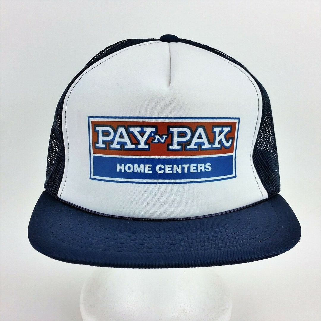 Vintage Pay N Pak Blue Snapback Baseball Hat or Cap Trucker Mesh Back ...