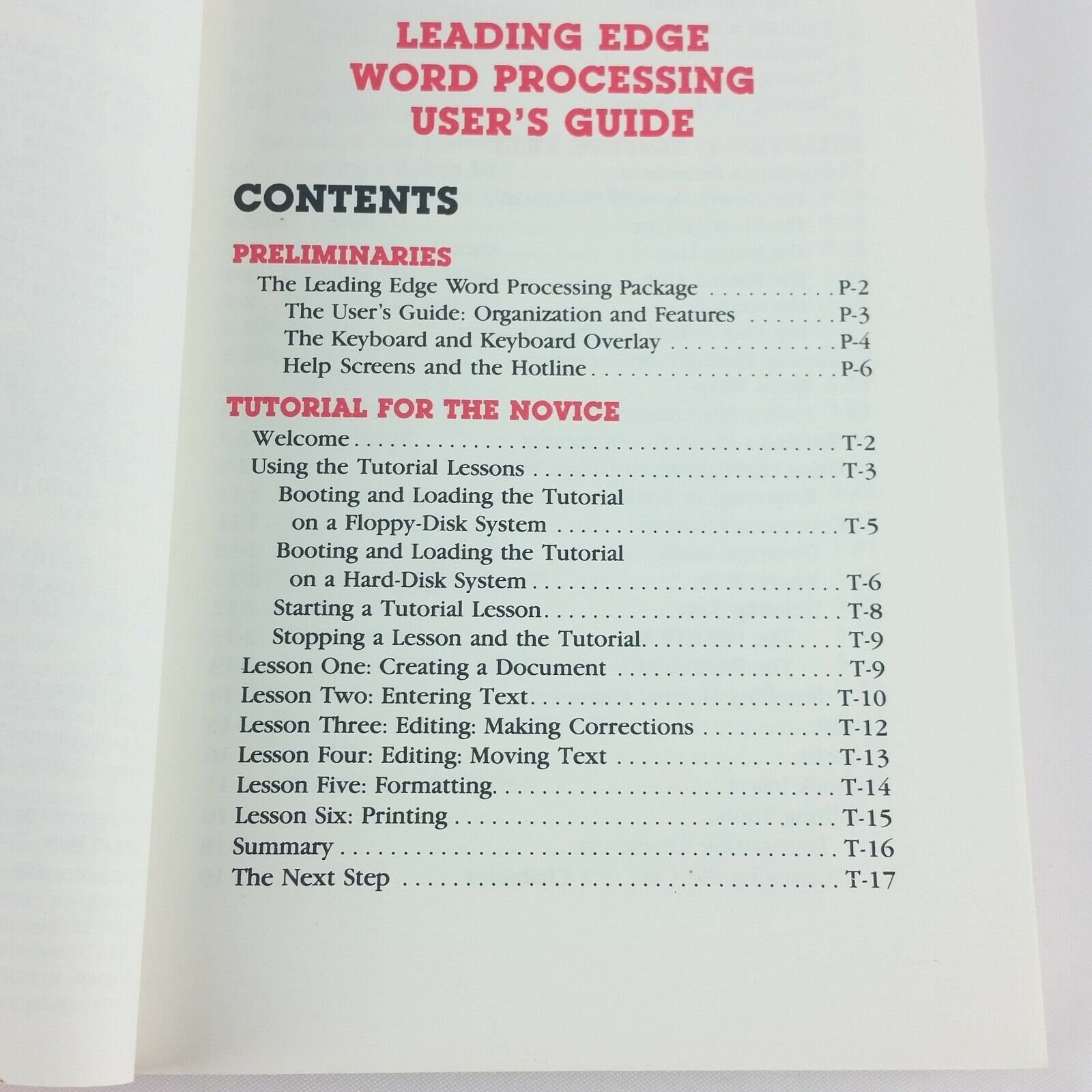 Leading Edge Word Processing User Guide IBM Vintage Computing 1985 Book ...