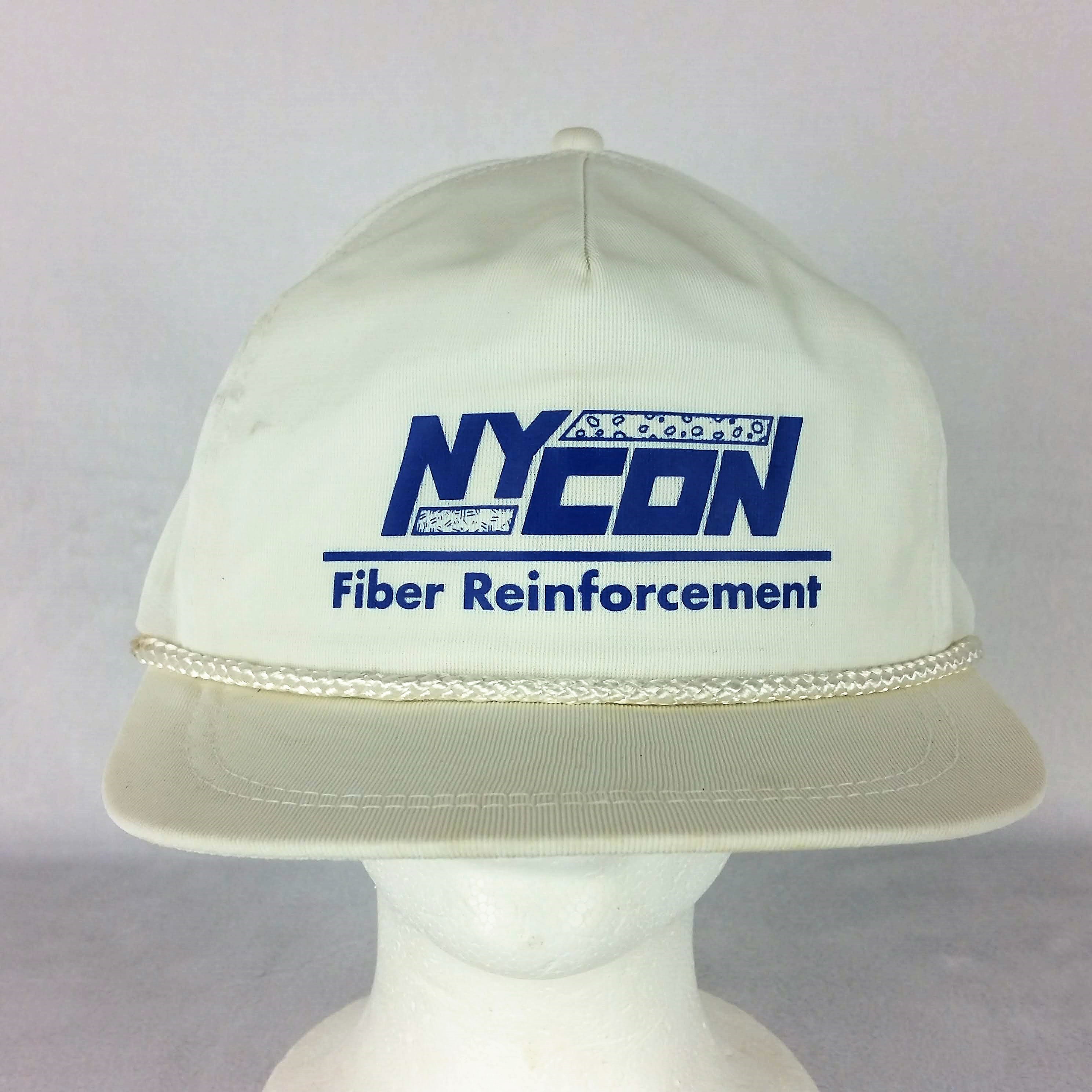 Nycon Fiber Reinforcement Vintage Rope Snapback Baseball Hat or Cap Nylon Mesh White Blue R.O.C ...