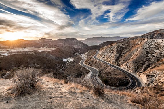 Photograph Grimes Canyon Landscape Sunset Dusk Road | Etsy