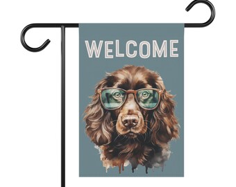 Boykin Spaniel Dog With Glasses Welcome Yard Flag 12 X 18 Seasonal ...