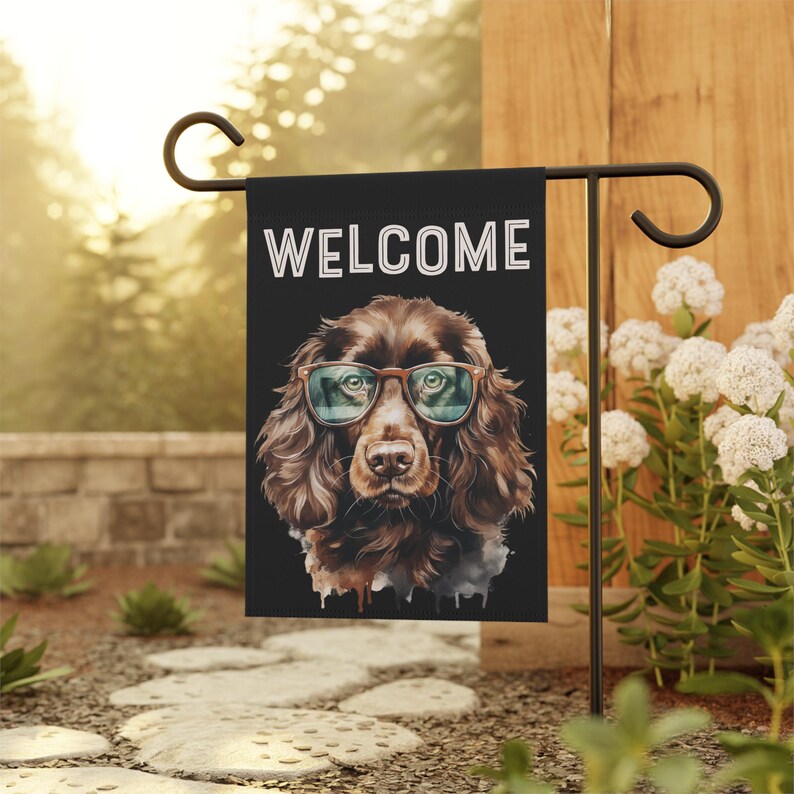 Boykin Spaniel Dog With Glasses Welcome Yard Flag 12 X 18 Seasonal ...