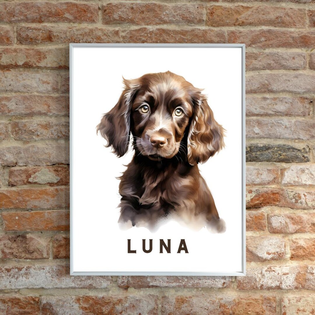 Boykin Spaniel Custom Art Print Personalized Dog Portrait Pet Loss ...