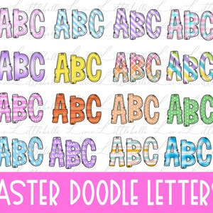 Easter Doodle Letters Clip Art PNG Files, Easter Alphabet Letters ...