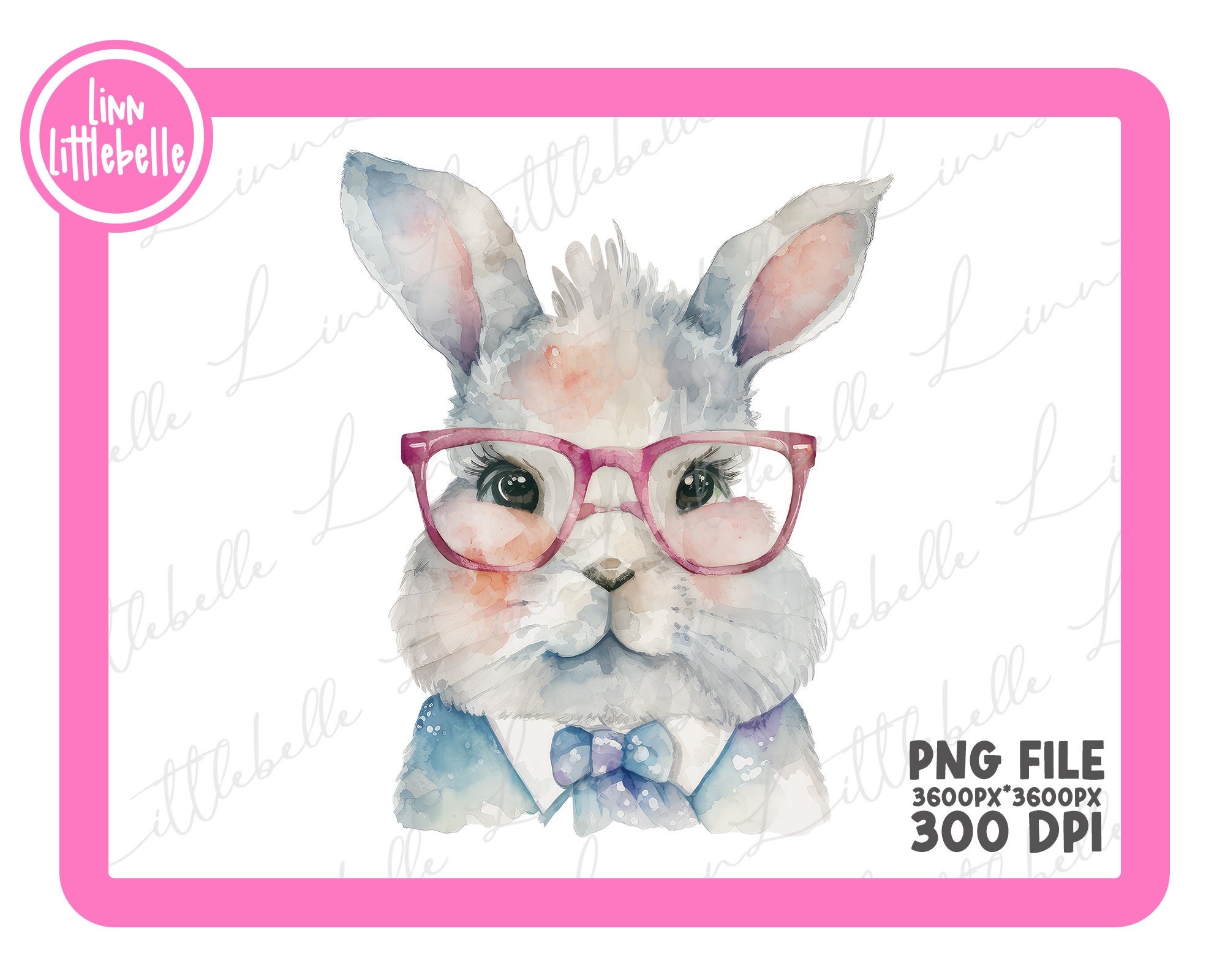 Bunny Rabbit Watercolor Clipart Sublimation Design Download - Etsy