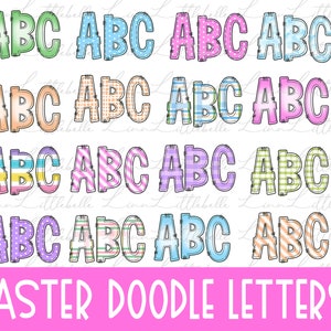 Easter Doodle Letters Clip Art PNG Files, Easter Alphabet Letters ...