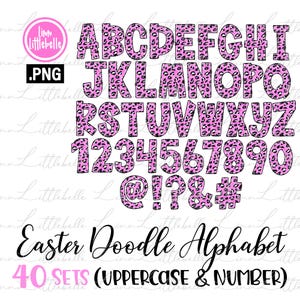 Easter Doodle Letters Clip Art PNG Files, Easter Alphabet Letters ...