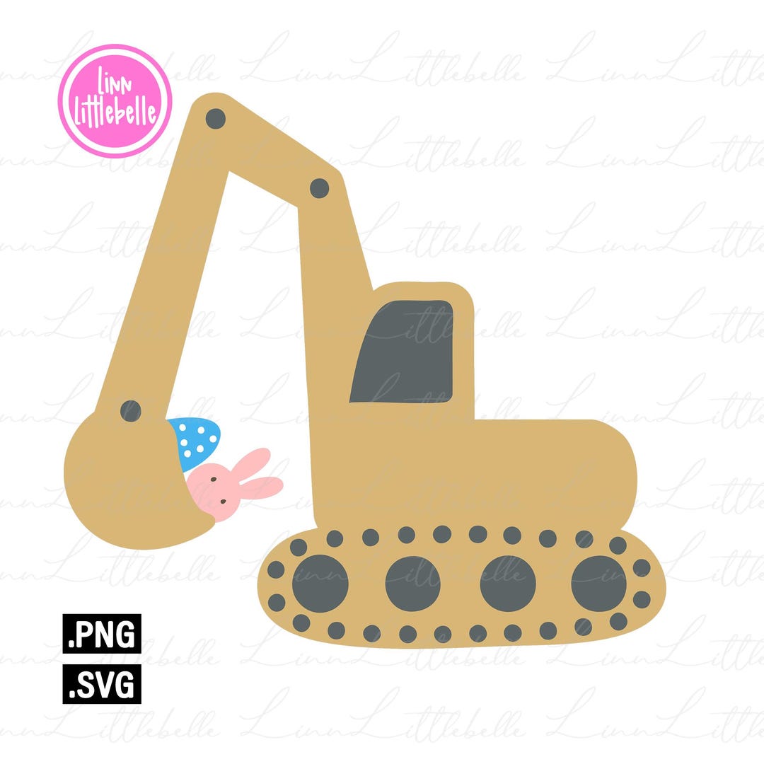 Easter Svg Excavator Svg, Excavator Svg, Bunny Svg, Easter Clipart ...