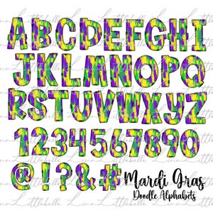 Mardi Gras Doodle Alphabet Png, Mardi Gras Doodle Letters, Doodle ...