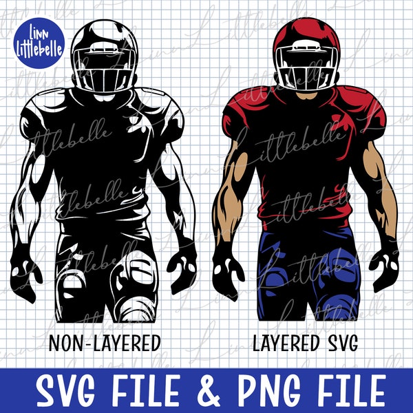 Layered Football Player Svg - Etsy