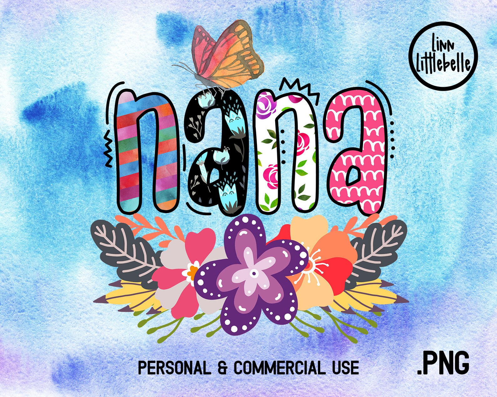 Nana PNG PNG Nana Nana With Flowers PNG Nana Sublimation - Etsy