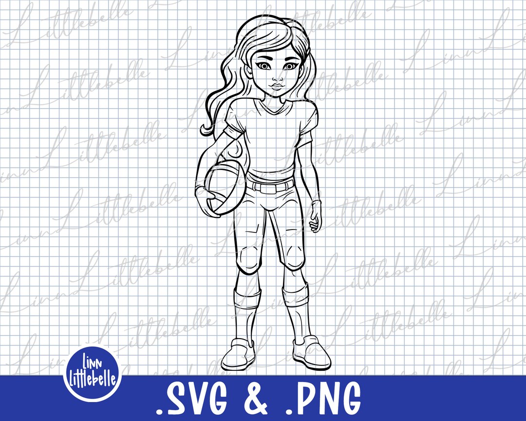 Football Girl Player Svg File for Cricut, Football Girl Svg, Football ...